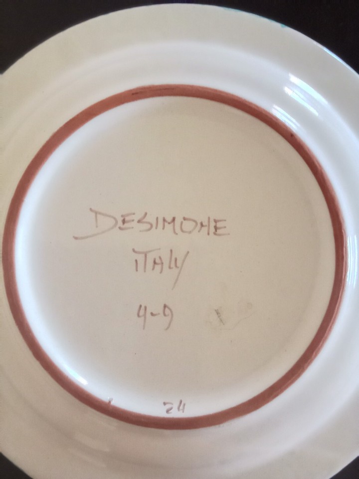 Signed Desimone Italy 10" Decorative Wall Plate Charming Graphics ...