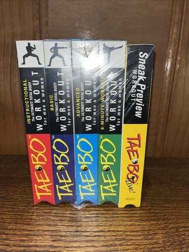 Billy Blanks Tae Bo Workout VHS Tapes 5 Set Video Tapes + The-Bo Live ...