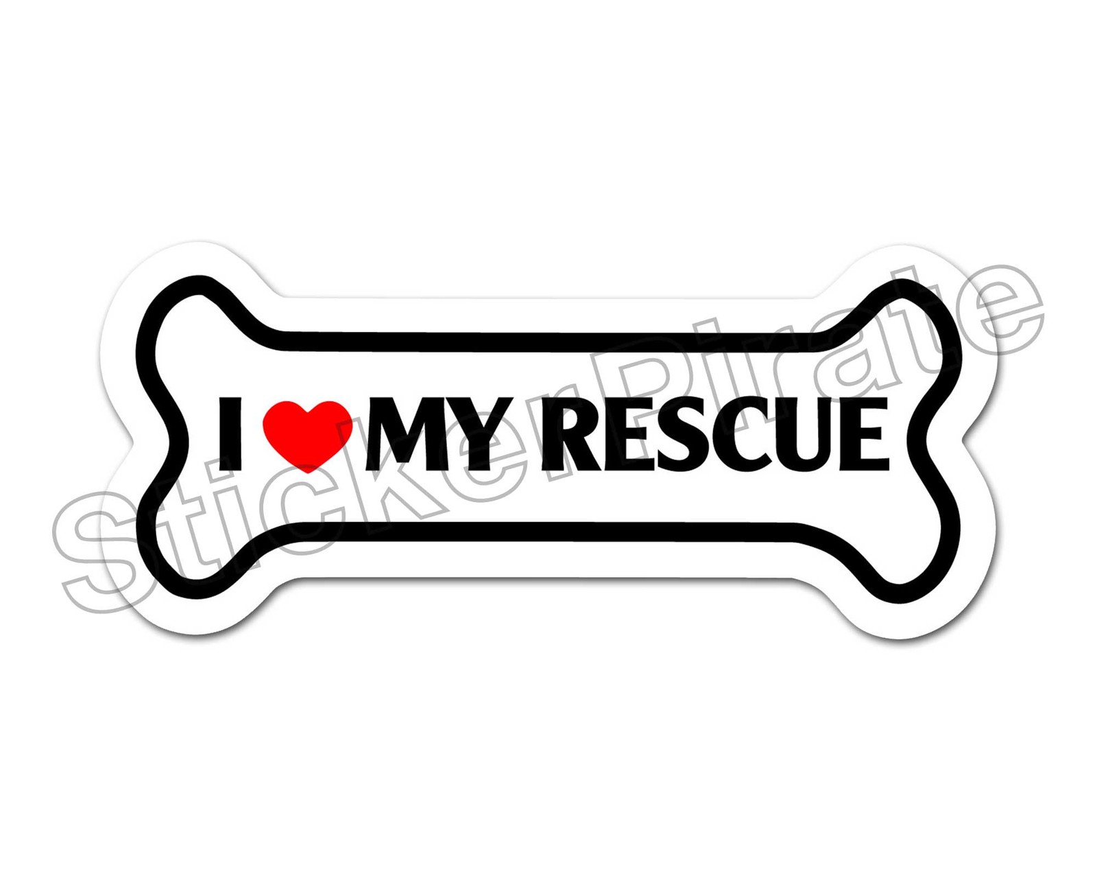 I Love My Rescue Dog Bone Bumper Sticker Decal DB 265 | eBay