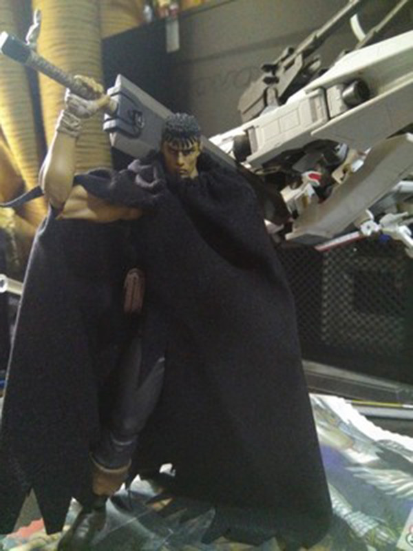 H4-05 1:12 Scale Black Cape Cloak for Berserk Guts Black Swordman (No ...