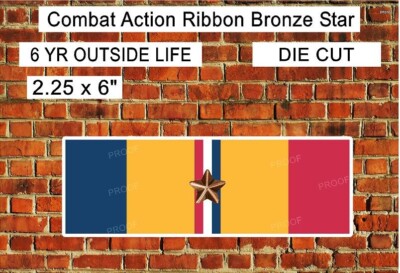 COMBAT ACTION RIBBON "CAR" WITH BRONZE STAR 2ND AWARD MILITARY DECAL ...