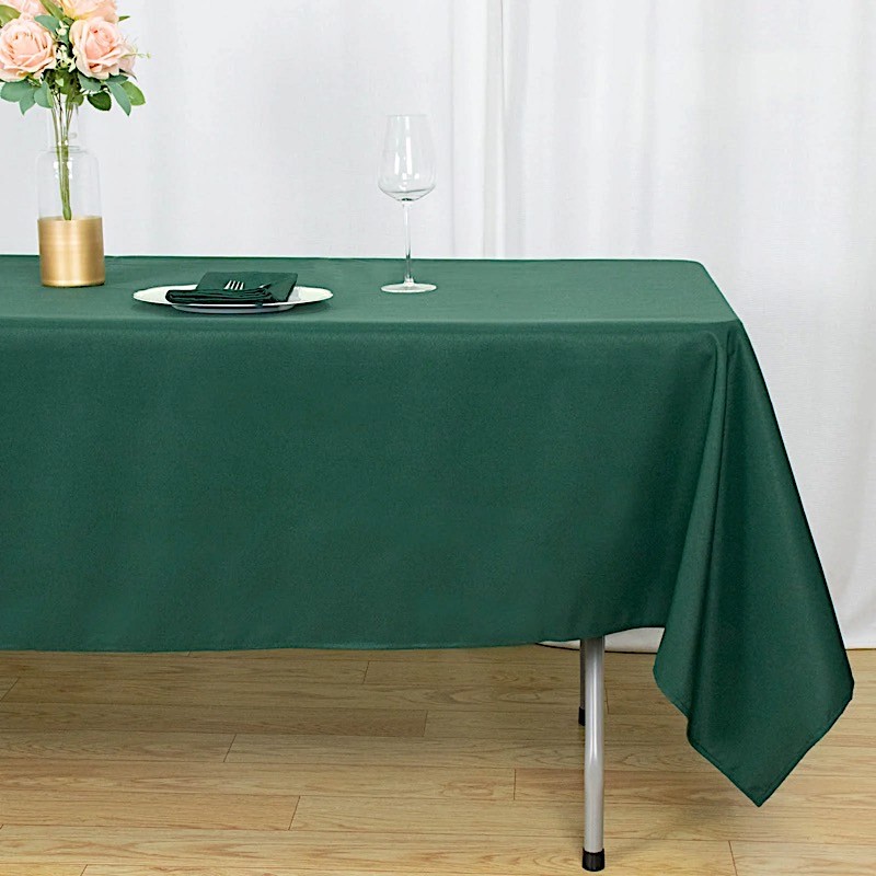 60x102" Hunter Green PREMIUM RECTANGLE Polyester TABLECLOTH Catering ...