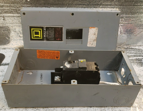 SQUARE D/TYPE QO/ 50A/2P/ GFI BREAKER/WITH encloser box (17E2) | eBay