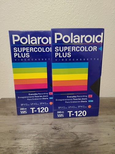 Polaroid Supercolor Plus T-120 VHS 2 Video Cassette Tapes 6 hours ...
