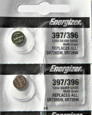 2 x Energizer Watch Battery 397/396 replaces SR726SW, SR726W, V397 (2 ...