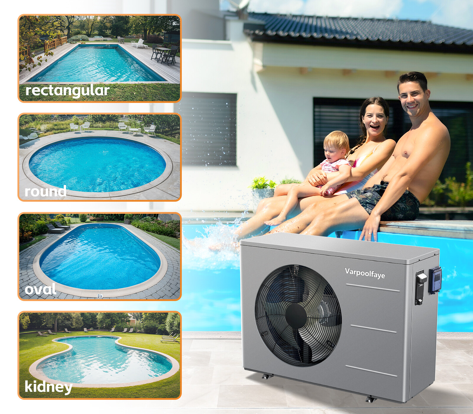 230V Electric Pool Heat Pump Heater 10kW for Spa Hot Tub Backyard Swimming Pool | eBay