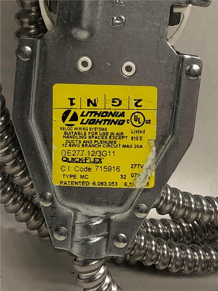 Reloc Lithonia Lighting QE277 12/3G11 Quick-Flex Extender Cable 12AWG ...