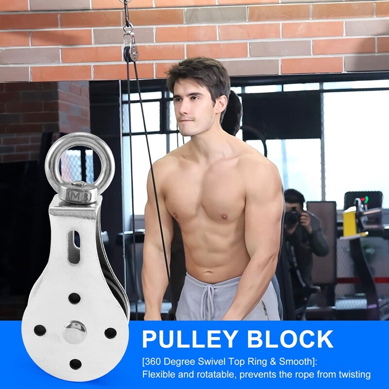 300Kg Bearing Pulley Lifting Quiet Wheel Gym U-Grooved Heavy Duty ...