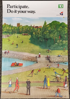 PARTICIPACTION 1975 Ontario Canada Fitness Promotion PUBLIC PARK 16x24 ...