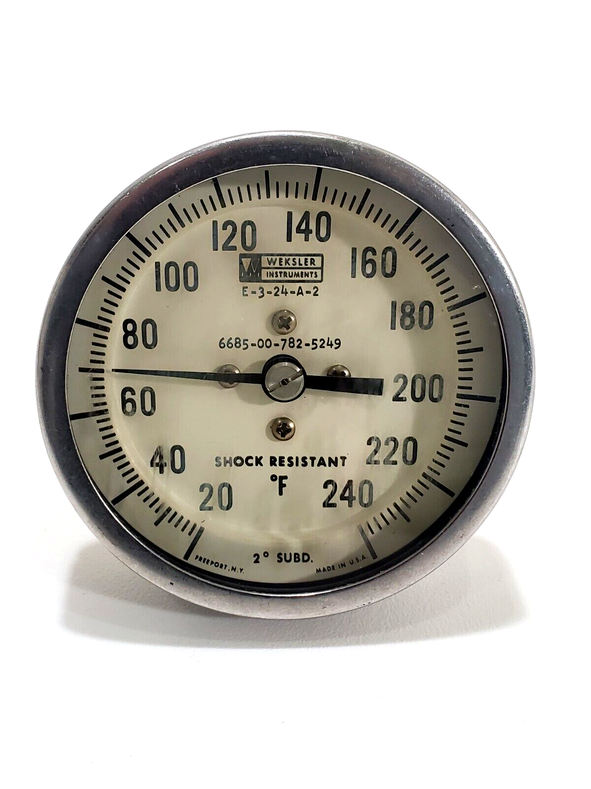 WEKSLER BIME SELF INDICATING STEM THERMOMETER E-3-24-A-2 20-240 DEG F ...