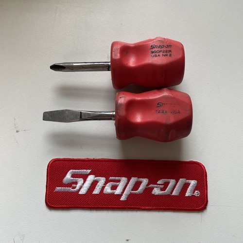 Snap-On Tools Red 2pc Stubby Screwdriver Set Phillips & Slotted SGD1 ...