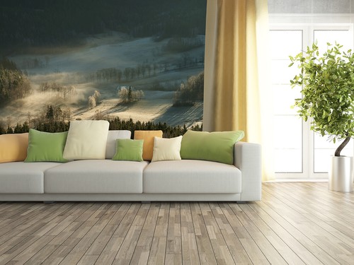 Landscape Photo wallpaper 144x100 inch WxH Frosty Hills Wall Mural ...