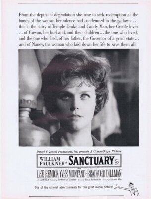 Sanctuary 1961 ORIGINAL Vintage 9x12 Industry Ad Lee Remick Yves Montand | eBay