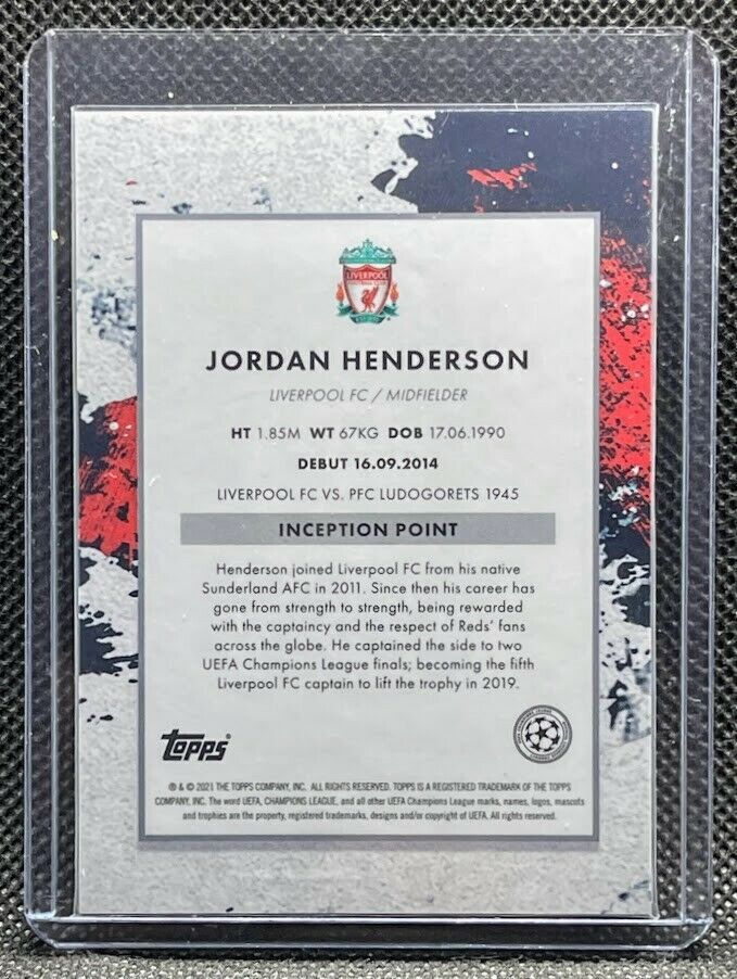 2020-21 Topps Inception UCL =Jordan Henderson= Star Quality Base ...