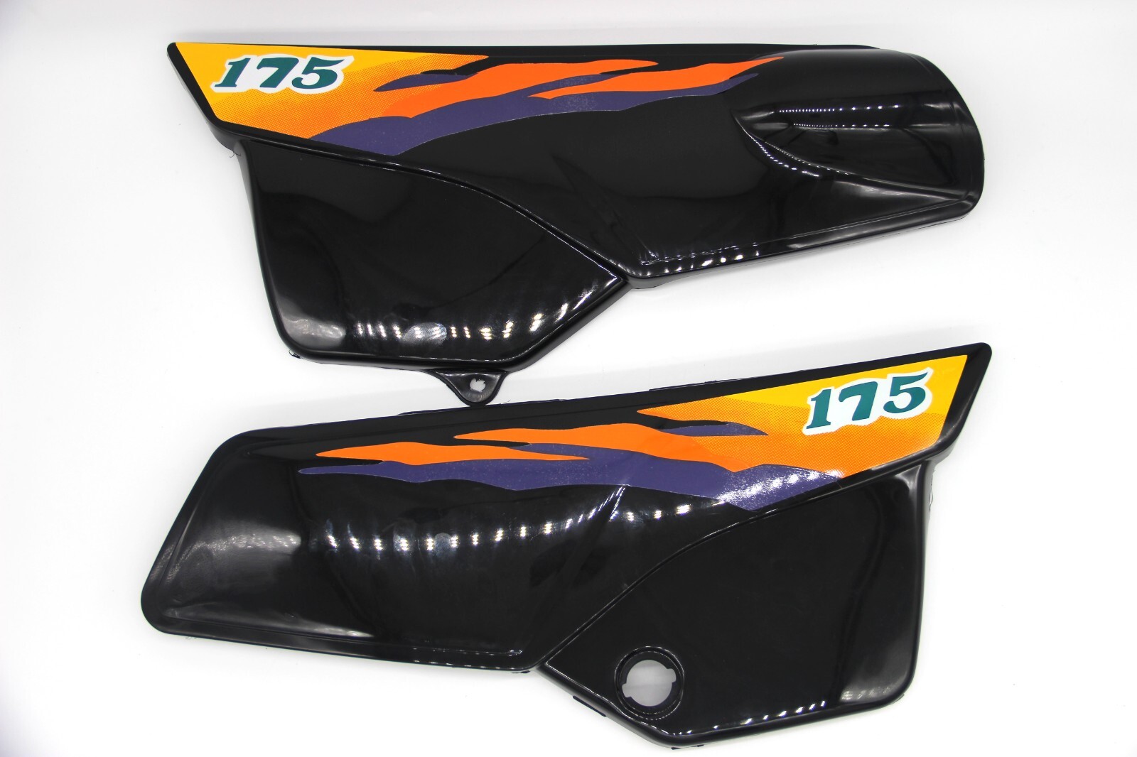 fits Yamaha DT175 Black Side Panels Set Stickers Purple Orange | eBay