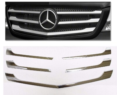 MERCEDES SPRINTER W906 2013-2018 FRONT GRILL STYLING COVER TRIM S.STEEL ...