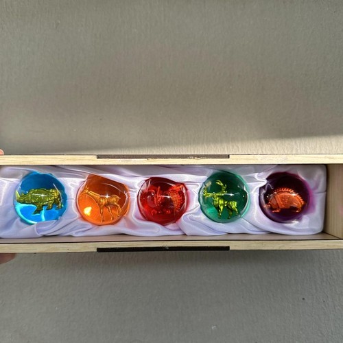 Power Rangers Wild Force Gaoranger Crystal Figures 4cm With Wooden Box ...