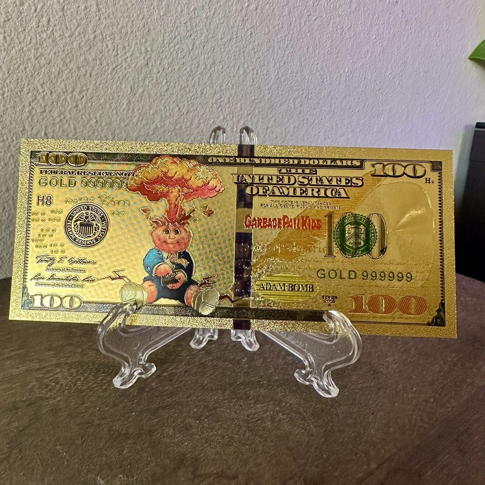 24k Gold Foil Plated Garbage Pail Kids Banknote Set Cartoon Collectible ...