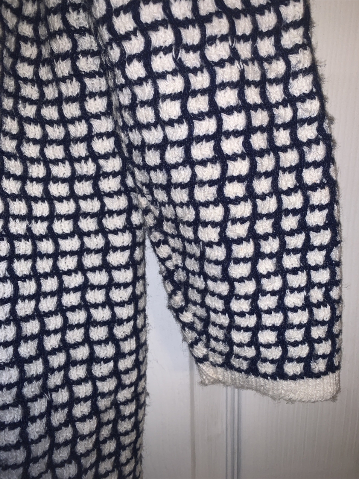 Vintage Sally Gee Blue & White Open Front Long Sleeve… - Gem