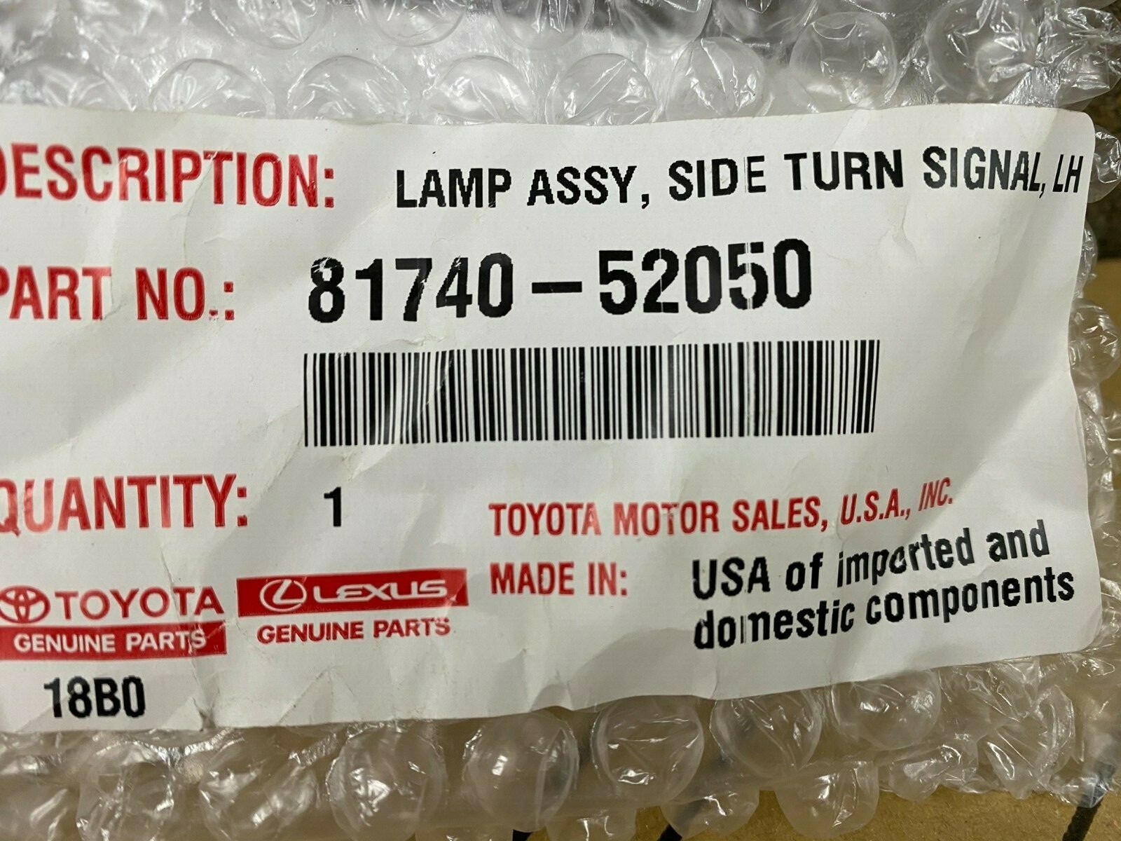 TOYOTA GENUINE OEM NEW LEFT SIDE MIRROR TURN SIGNAL LAMP 8174052050 | eBay