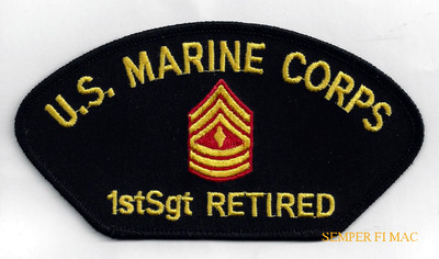 FIRST SERGEANT 1STSGT HAT PATCH US MARINES RANK E-8 RETIREMENT GIFT ...