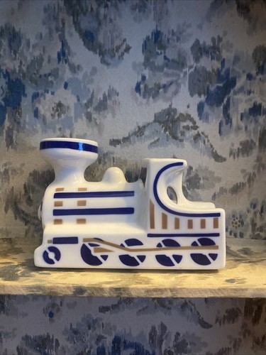Sargadelos Train Ashtray Spanish Art Pottery Porcelain Spain Blue White ...