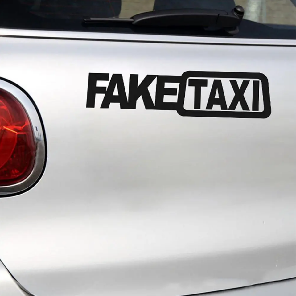 5x Black Funny Fake Taxi Car Auto Sticker Decal Truck Bumper FakeTaxi ...