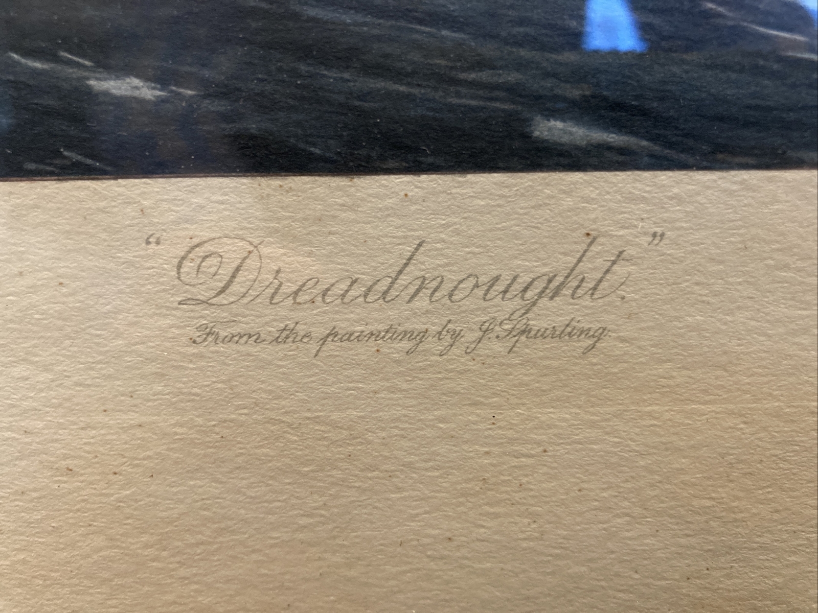 Antique “Dreadnought” Ship Print Blue Peter Publishing 23x19.5” J ...