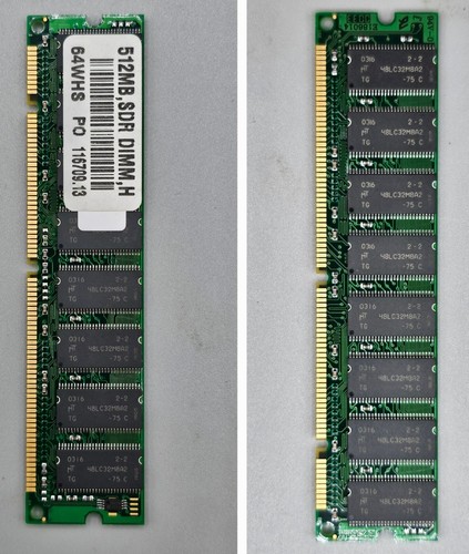 512MB, SDR DIMM, H Memory Ram PC Vintage Computer Components Parts ...
