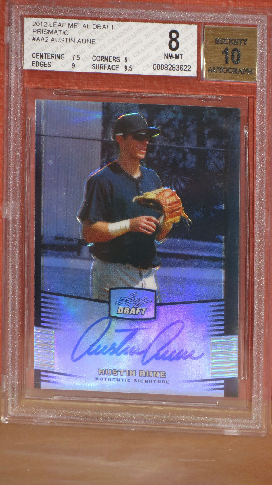 2012 Leaf Metal Draft Prismatic Austin Aune Autograph Card BGS 8 Auto ...