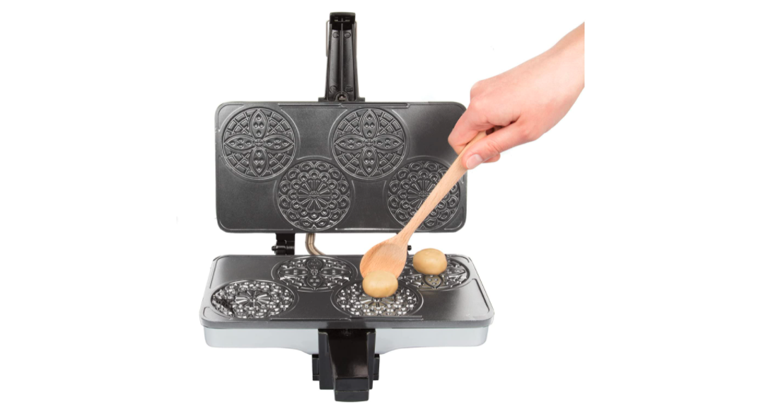 Italian Waffle Maker Pizzelle Iron Baker Cookies Waffles Electric Press ...
