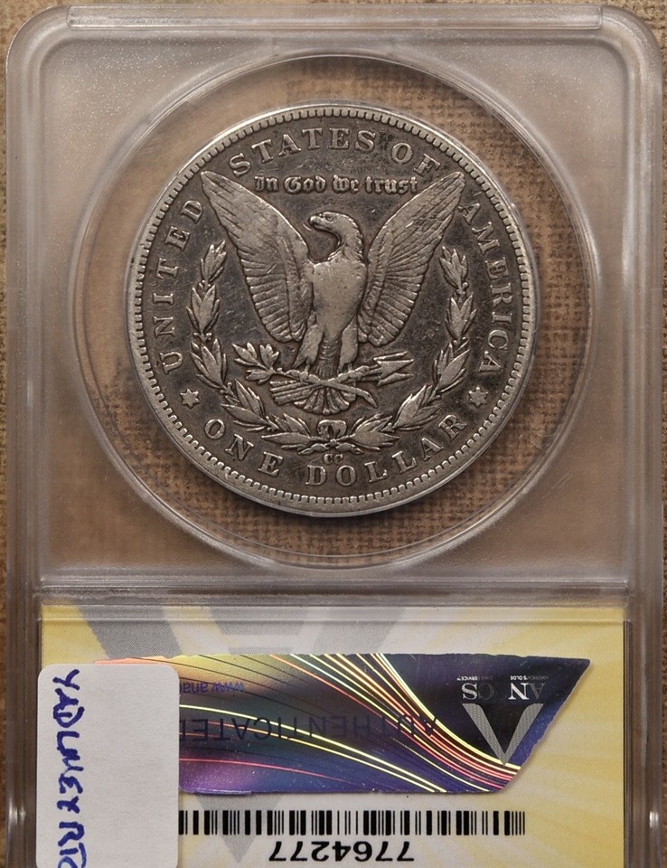 1889-CC Key date Morgan dollar, ANACS VF25 very pleasing orig ...
