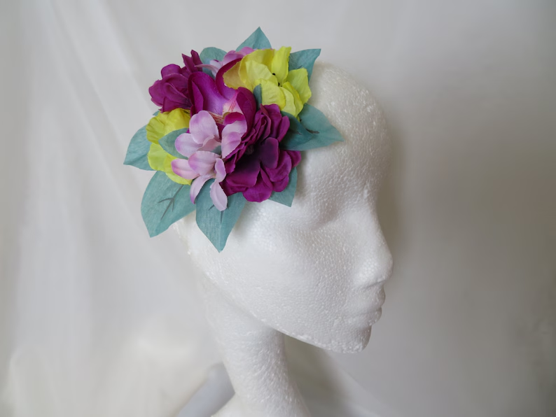Multi Colour Flower Floral Vintage Wedding Hair Clips Retro Comb Clip ...
