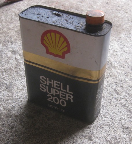 * bidon huile SHELL super 200 motor oil années 70 80 oil can tin | eBay