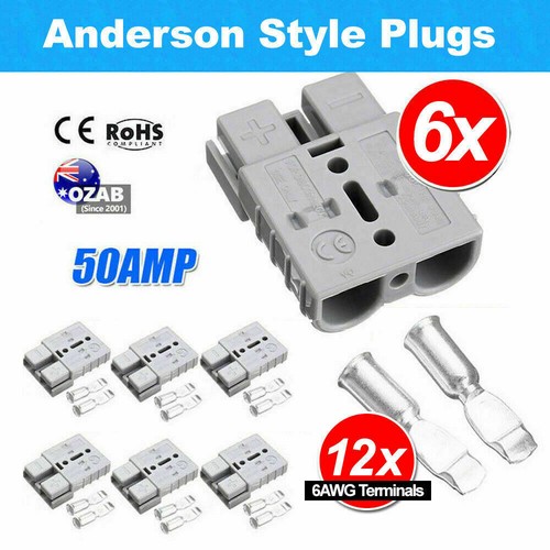 6X Anderson Style Plug Connectors Exterior DC Solar Caravan Power 50 ...