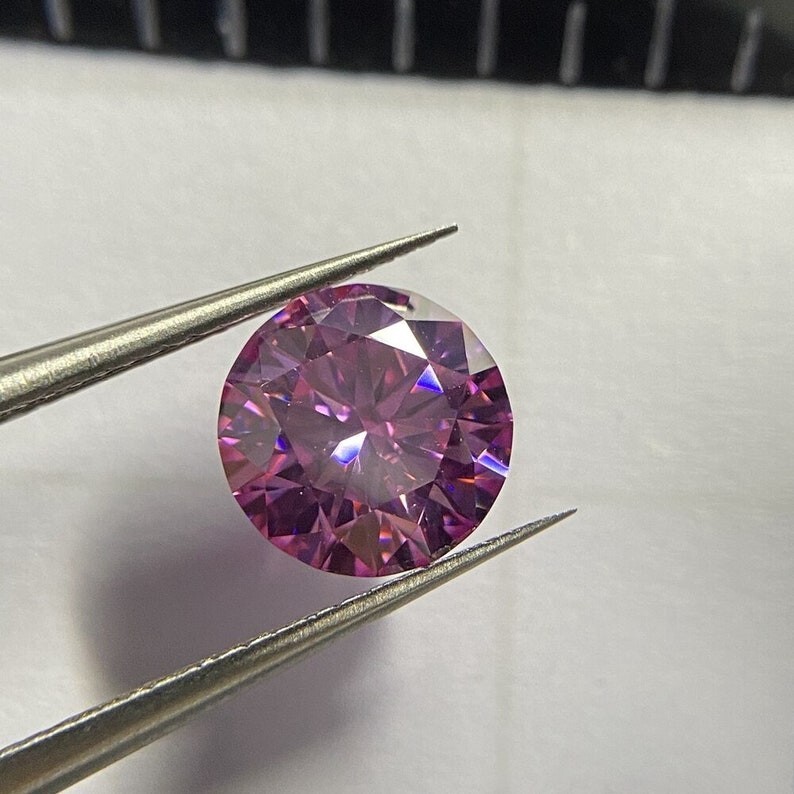 8Ct Natural Round Cut Purple Color diamond CERTIFIED D Grade VVS1 +1 ...