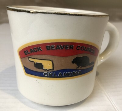 Vintage Boy Scout BSA Cup Black Beaver Council Oklahoma Gold Trim Read ...