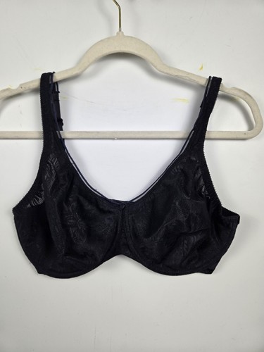 Bali Bra Women's 38D Black Lace Floral Full Coverage Adjustable Strap ...