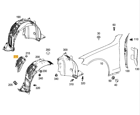 Mercedes-Benz C W205 AMG C 63 Front Fender Servicing Flap Left ...