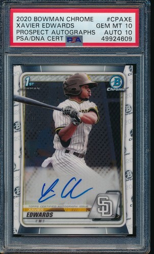 PSA 10/10 XAVIER EDWARDS AUTO 2020 Bowman Chrome Autograph Rookie RC ...