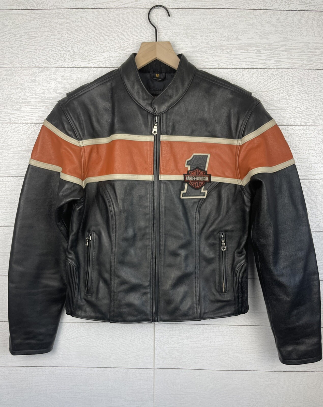 Harley Davidson Victory Lane 1 Leather Jacket Womens M - Gem