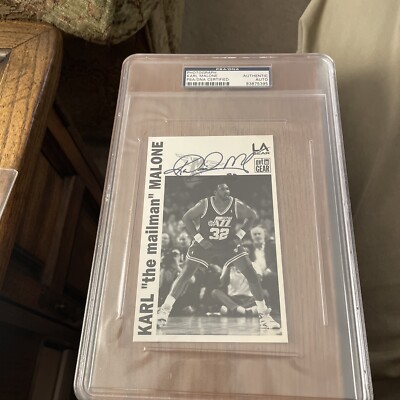 SIGNED Karl Malone Autograph Signed LA Gear PROMO 3x5 Photo Autograph ...