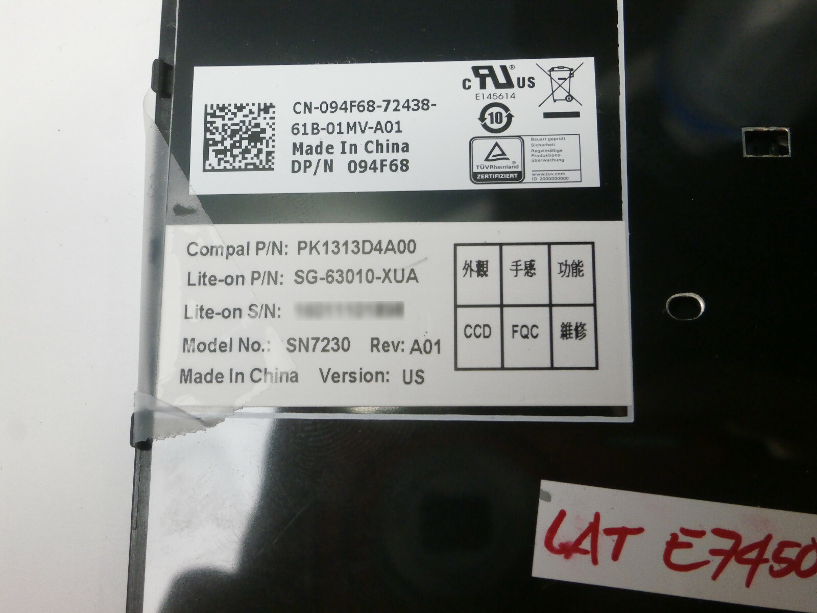 OEM Dell Latitude E7450 Keyboard 094F68 + Cover | eBay