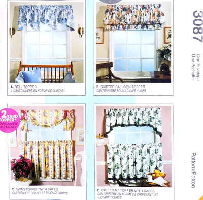 Sewing Pattern Curtains Topper Cafes Balloon Swag Valance Multiple ...