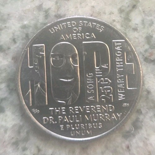 2024 HOPE- The Reverend Dr. Pauli Murray Quarter Coin Error "IN COD WE ...