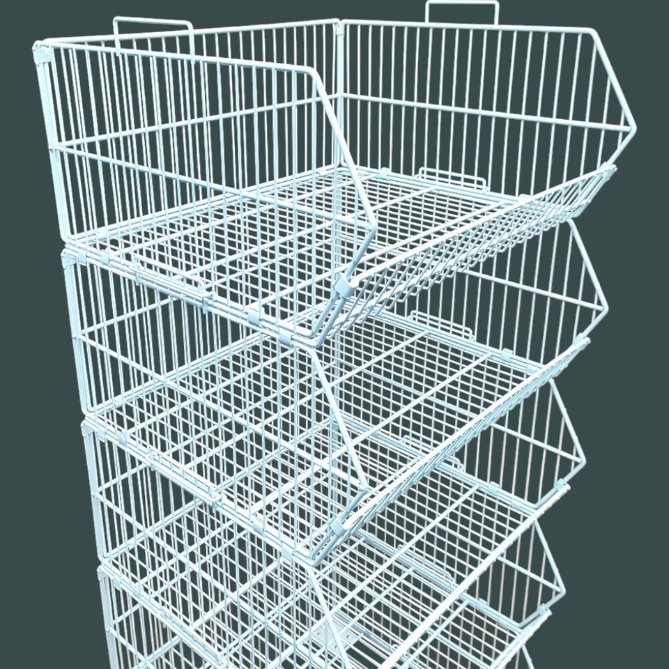 Retail Shop Supermarkets Stacking Shopping Baskets Metal Plastic Retail ...