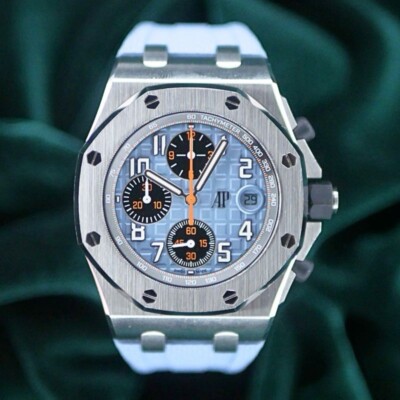 Audemars Piguet Royal Oak Offshore Baby Blue Chronograph Quick Release ...