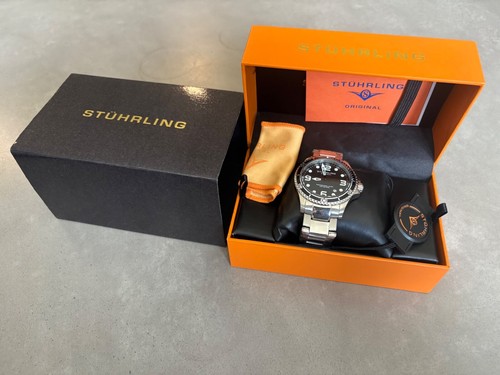 Stuhrling Original Grand Regatta 593 Quartz 45mm Diver Watch Silver | eBay