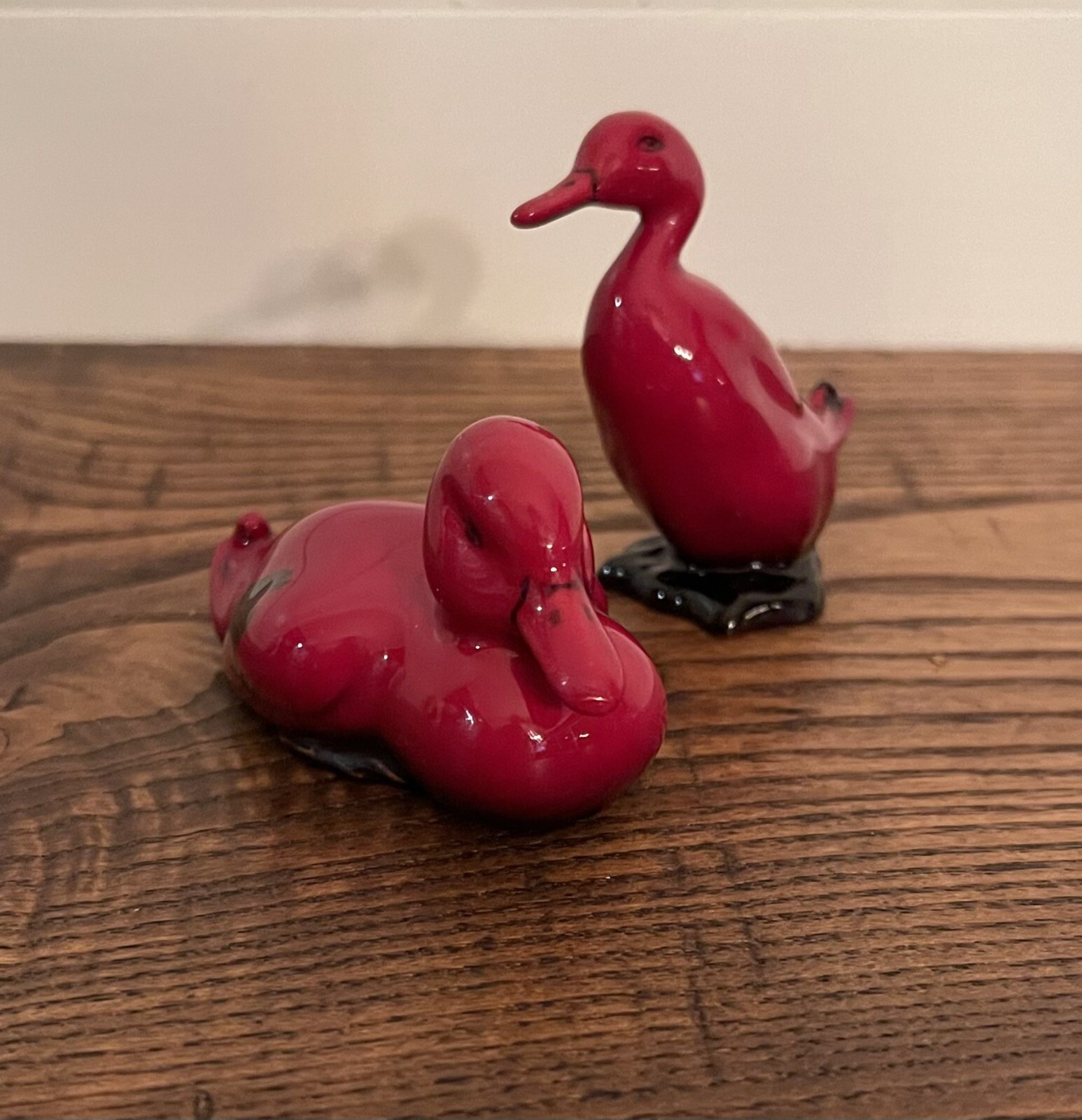 RARE Art Deco Royal Doulton FLAMBE Set of Two Red Duck Figurines-Circa ...