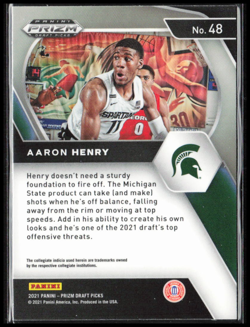 Aaron Henry #48 2021 Prizm Draft Picks Rookie Spartans H0128A | eBay